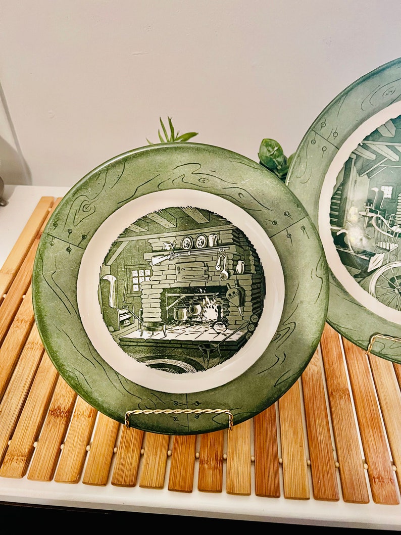 Set of Colonial Homestead Plates and Bowl - Etsy