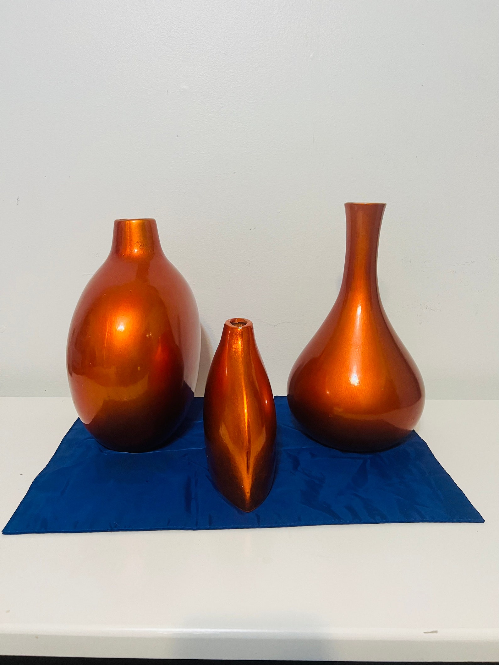 Set of 3 Ceramic Copper Vases - Etsy