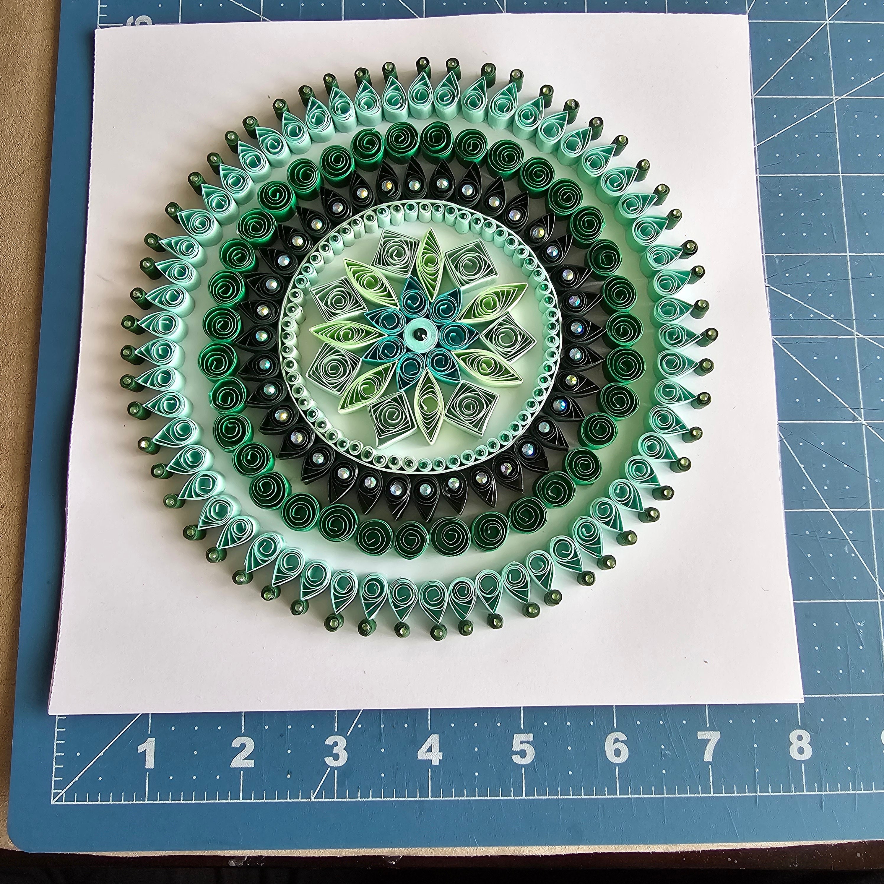 Framed Paper Quilling Art: Mandala Design Green - Etsy