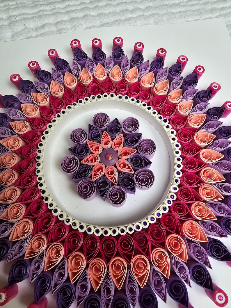 Quilled Paper Wall Art Mandala (PURPLE/PINK) - Etsy