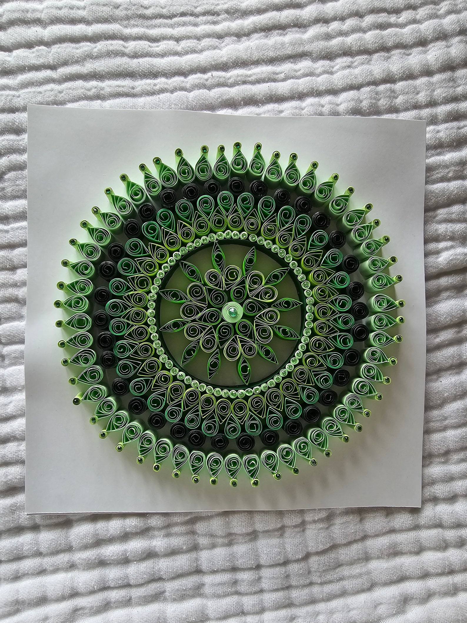Framed Paper Quilling Art: Mandala Design Green 10mm - Etsy