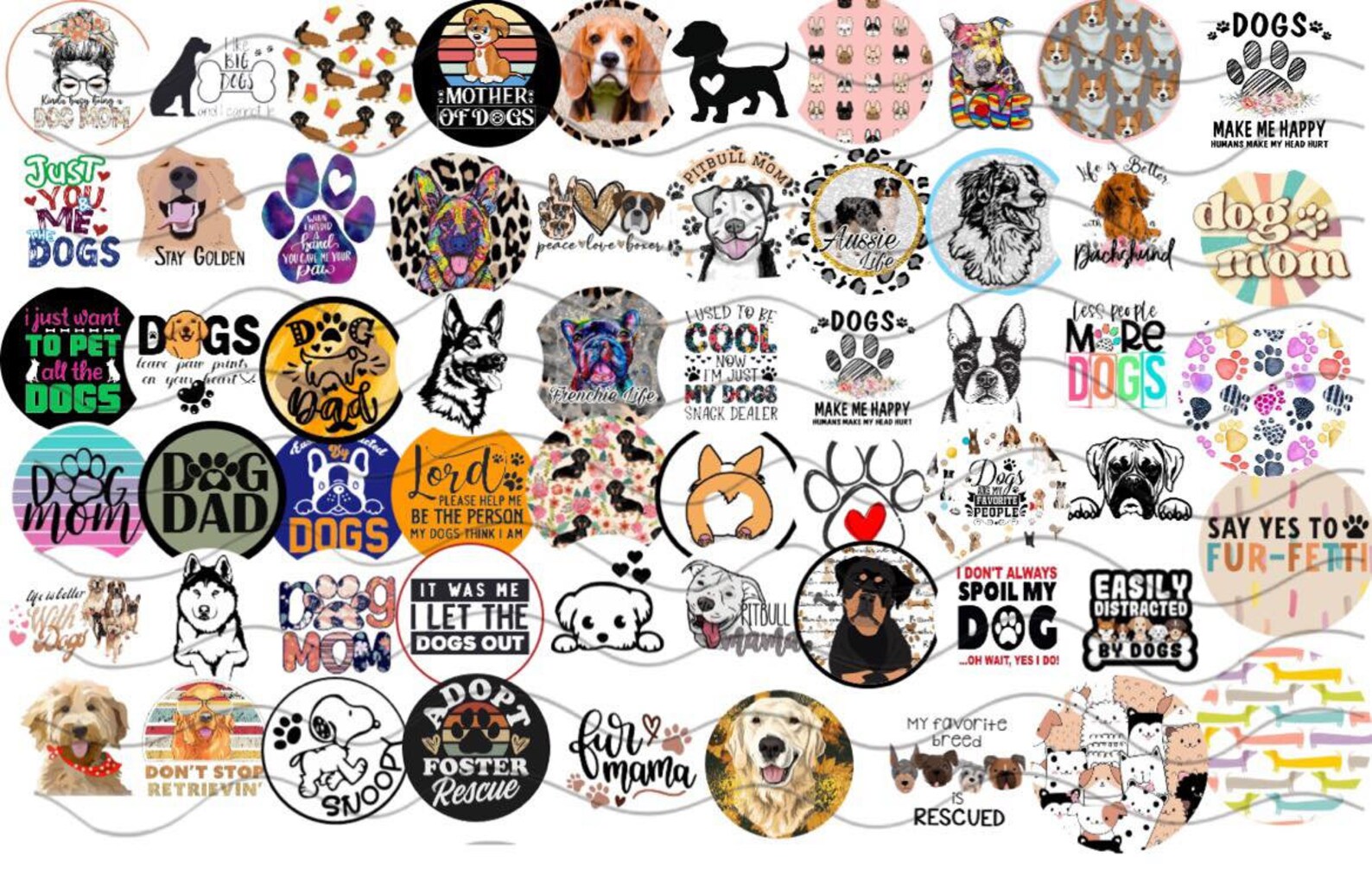 All About Dogs Cardstock Rounds Cardstock for Car Freshies - Etsy