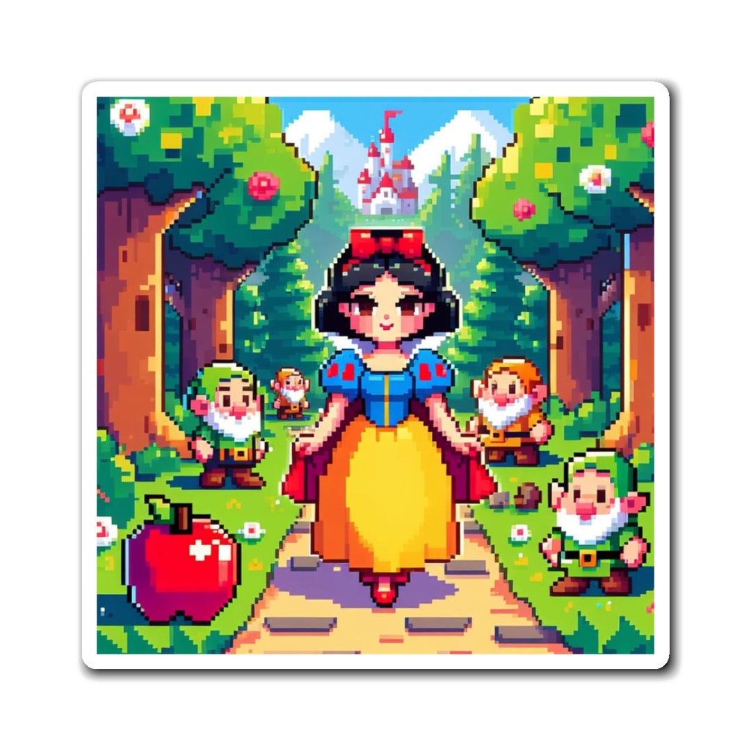 Snow White Pixel Art Magnet - Etsy