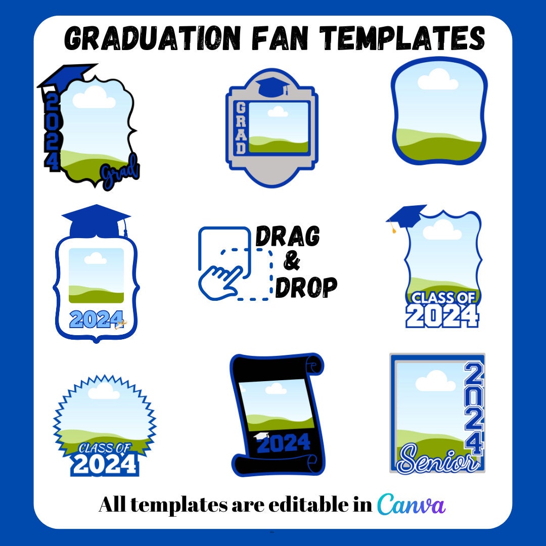Graduation Fan Templates, Grad Fan 2024, Canva Graduation Fantemplates ...