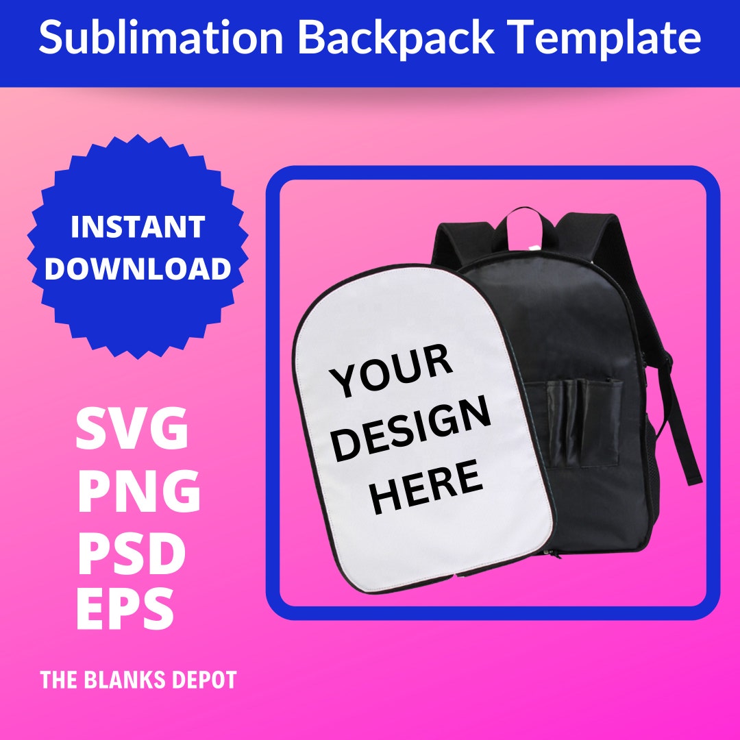 Sublimation Backpack Template, Sublimation PNG File, Back to School ...