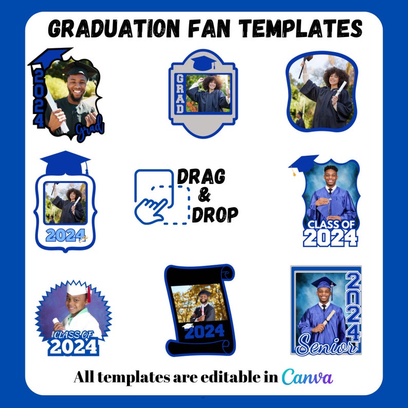Graduation Fan Templates, Grad Fan 2024, Canva Graduation Fantemplates ...