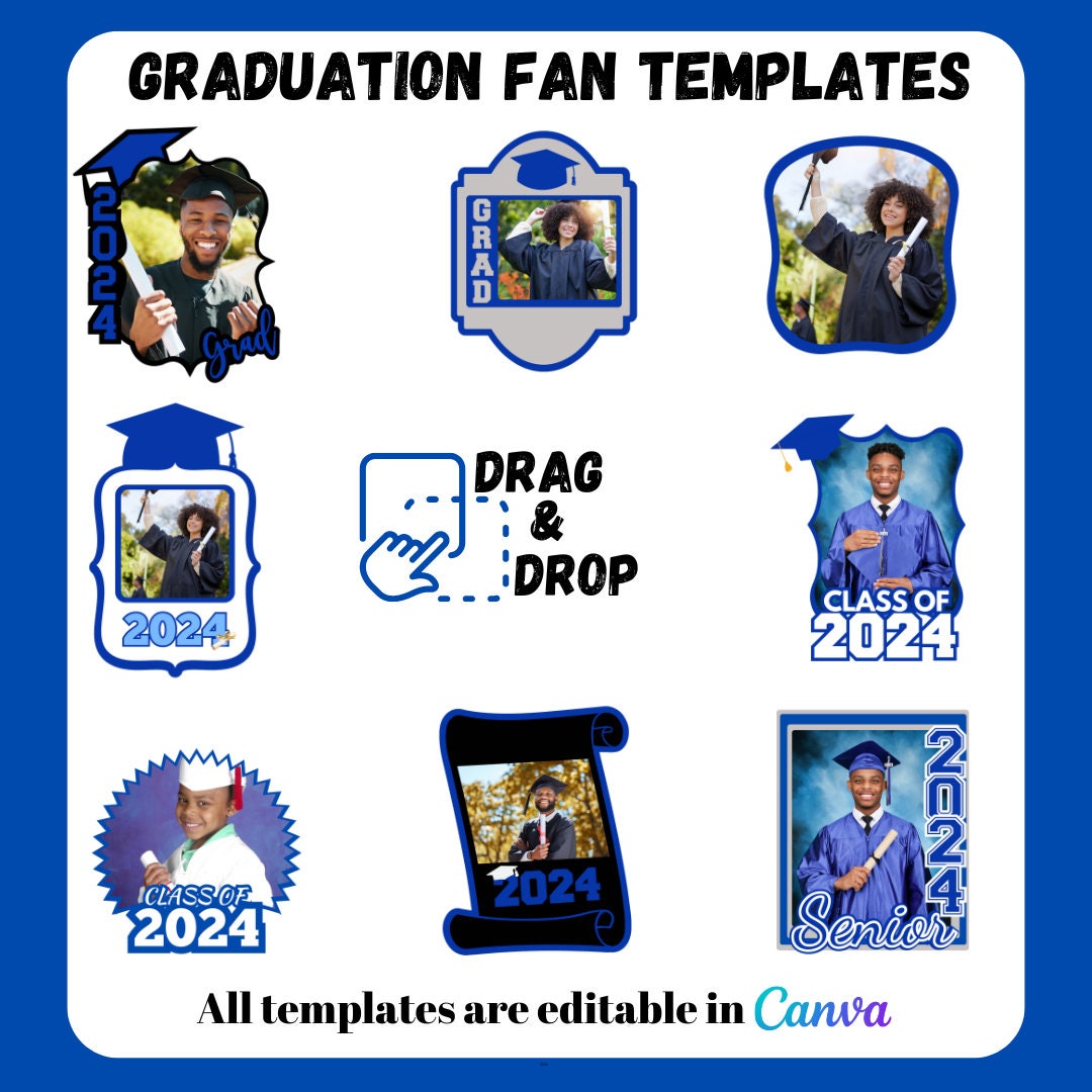 Graduation Fan Templates, Grad Fan 2024, Canva Graduation Fantemplates ...