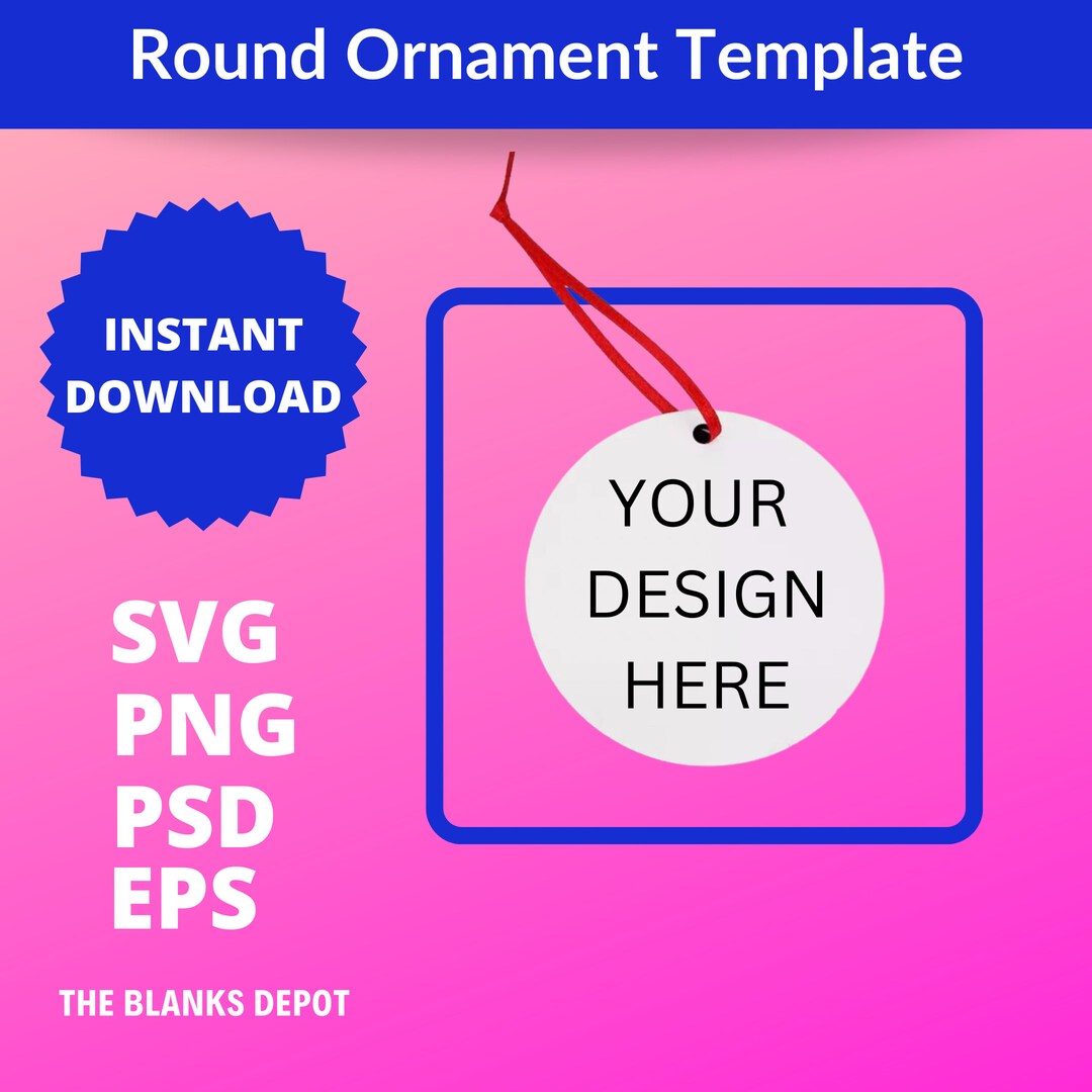 Round Ornament Template, Sublimation Blanks Template, Christmas ...