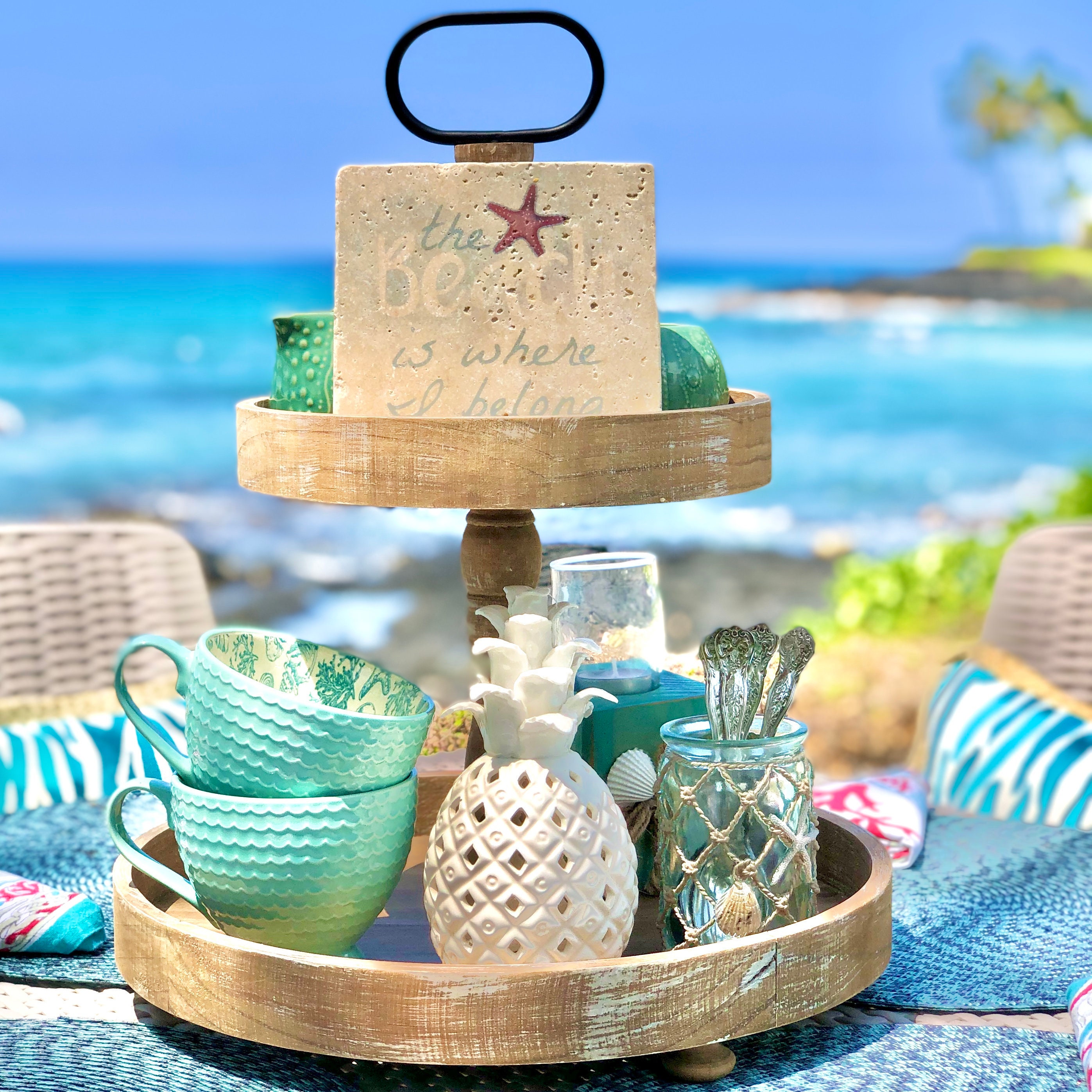 Home Décor Gracie & Ruth Two Tiered Tray Kitchen Decor Rustic Farmhouse ...