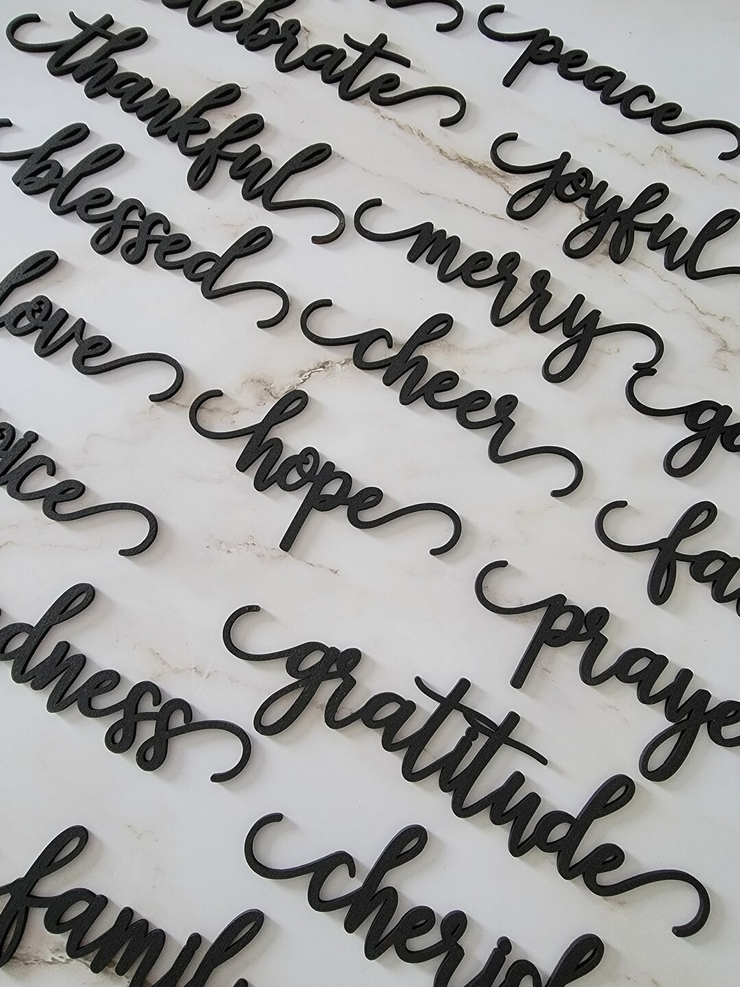 Christmas Place Setting Words, Christmas Place Cards, Merry Bright ...