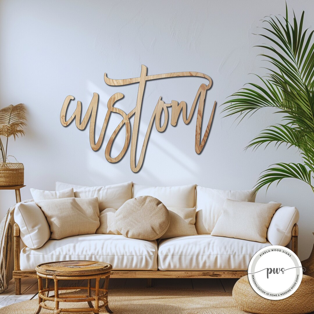Personalized Wood Design Laser Cut Out Any Font Name Sign, Custom ...