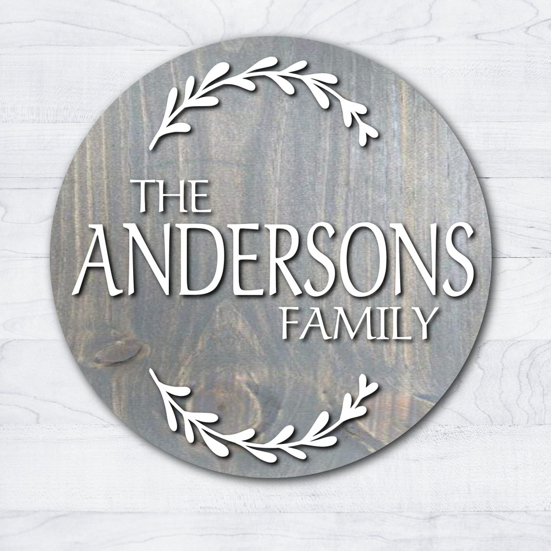 Personalized Family Name Round Monogram Wood Signs for Wedding Gifts ...
