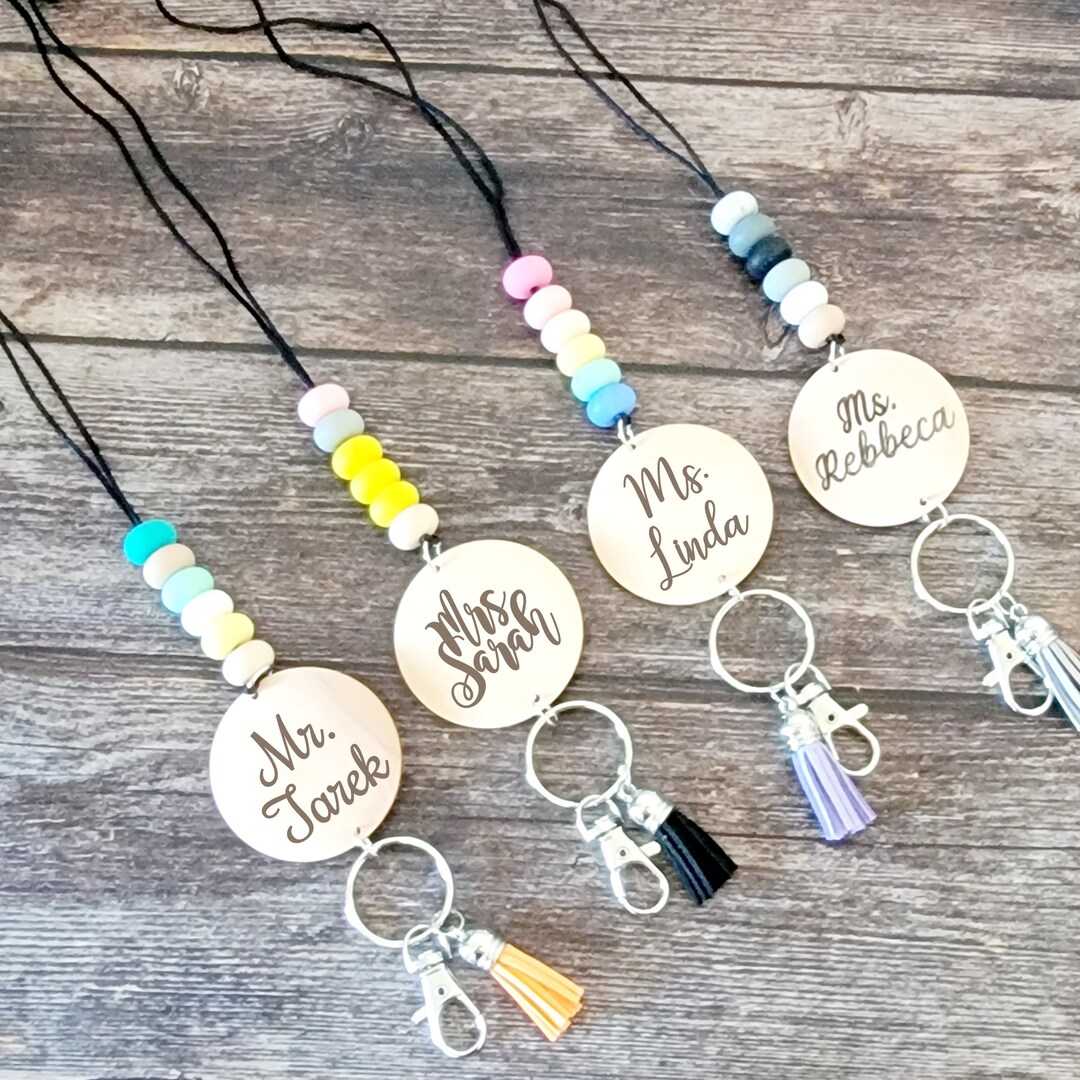 Personalized Teacher Lanyard, Engraved Teacher Lanyard, Teacher Gift ...