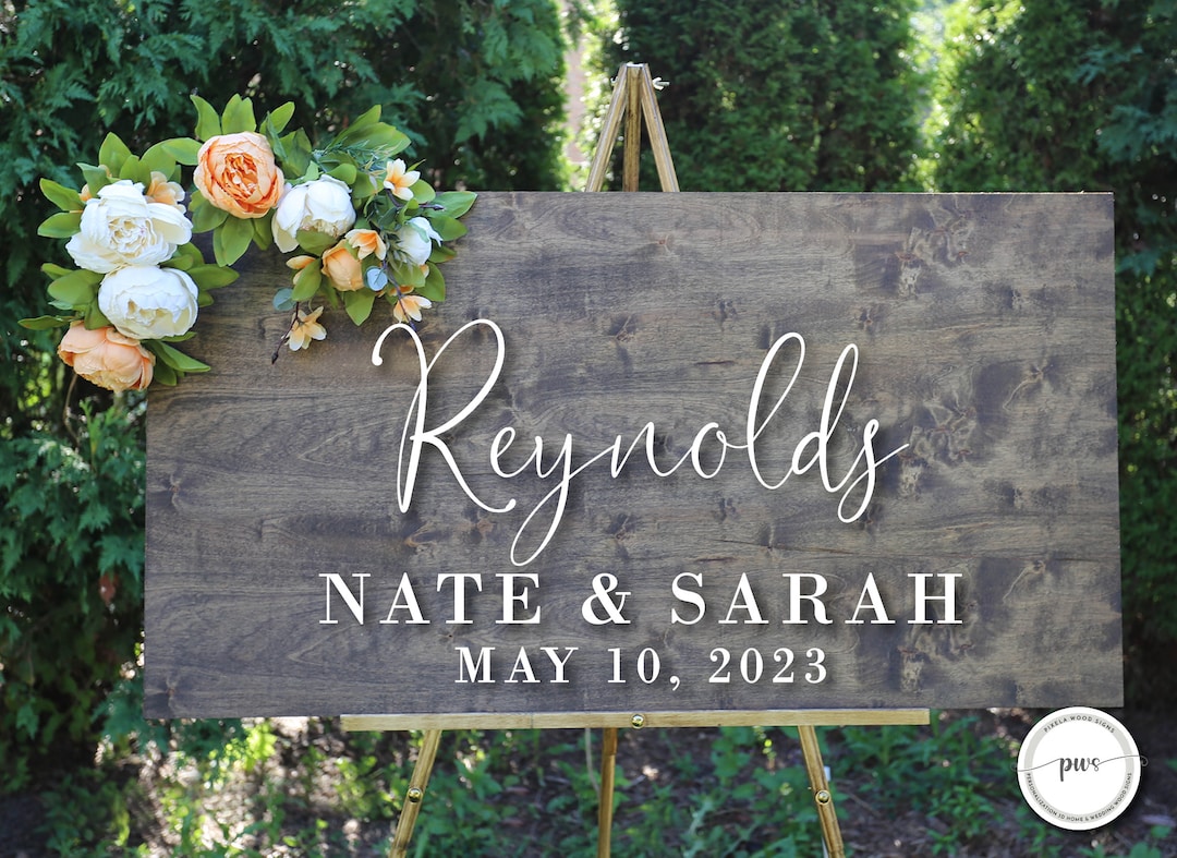 Wedding Reception Welcome Sign, Wooden Wedding Sign, Wooden Wedding ...