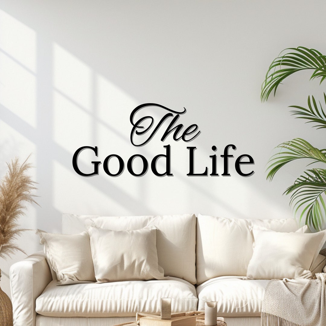 The Good Life Words Laser Cut Out Wood Sign, Wood Cutout Wall Hanging ...