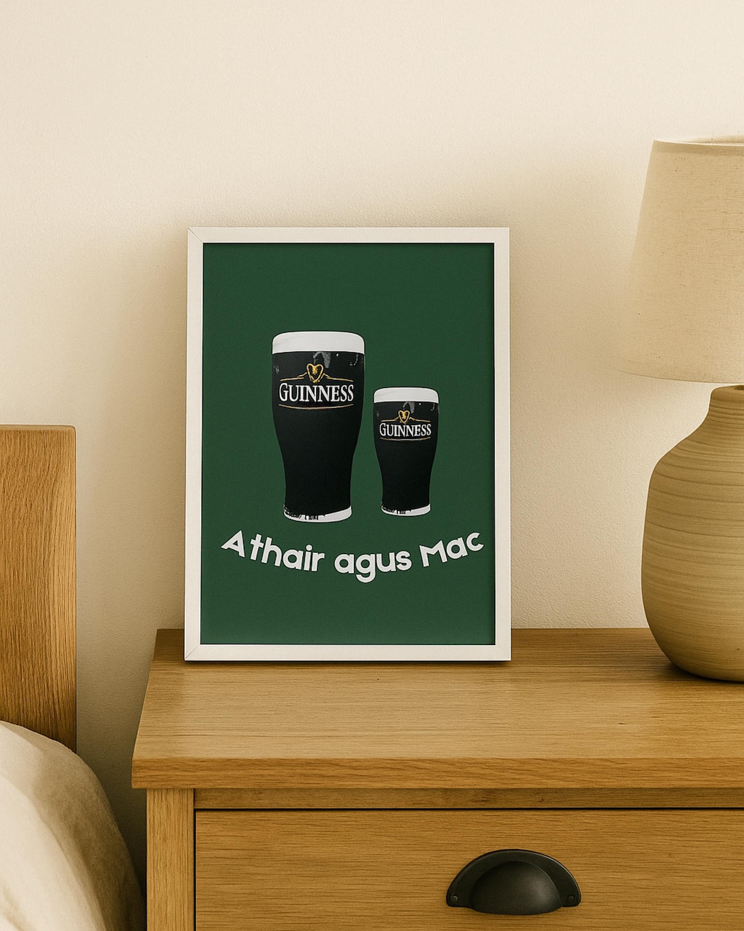 Guinness Father and Son Irish Quote Print: Athair Agus Mac (digital ...