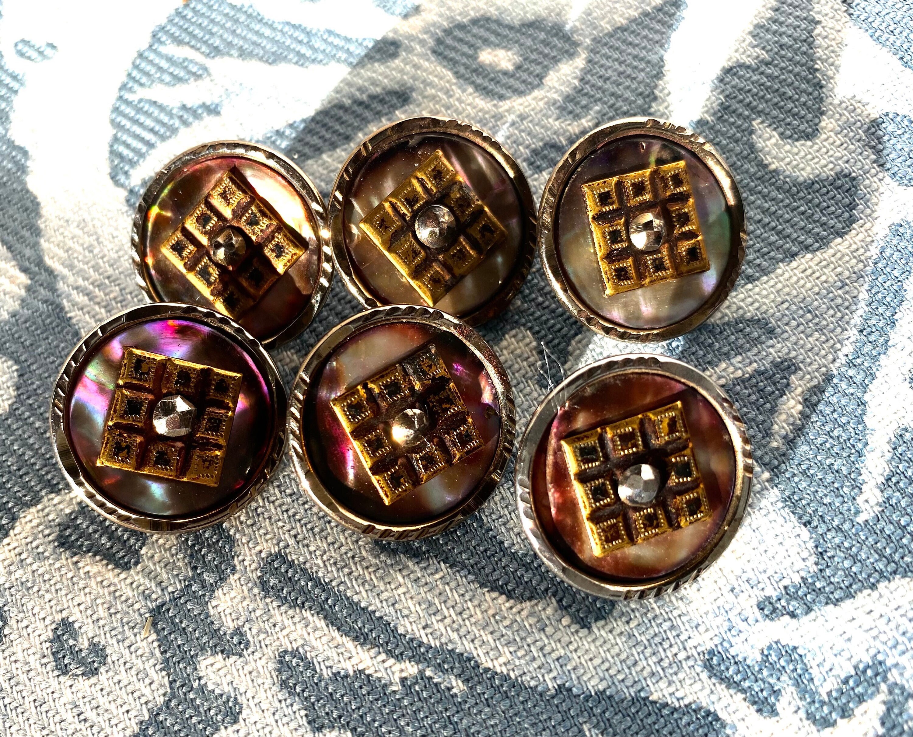 Set 6 Beautiful 19th C Antique Steel Cup Waistcoat Buttons With ...