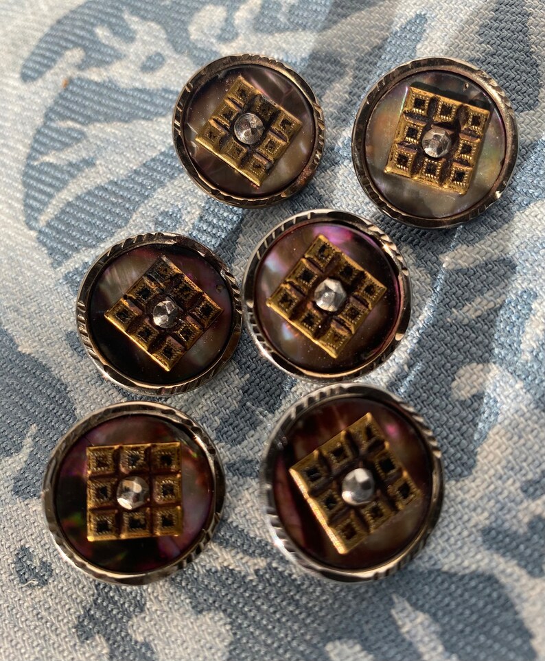 Set 6 Beautiful 19th C Antique Steel Cup Waistcoat Buttons With ...