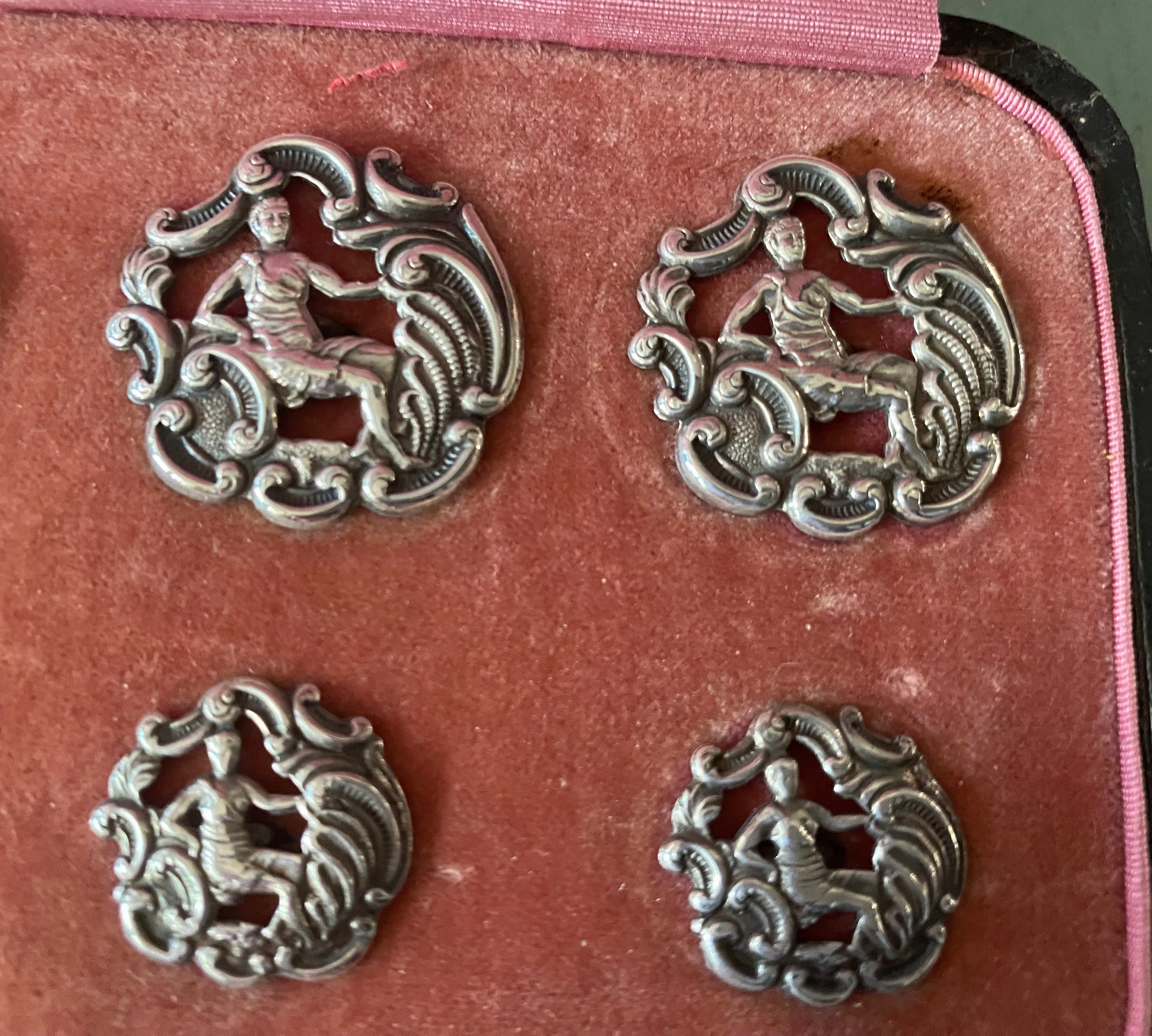 Boxed Set 12 Sterling Silver Goddess Fortuna Art Nouveau Antique ...