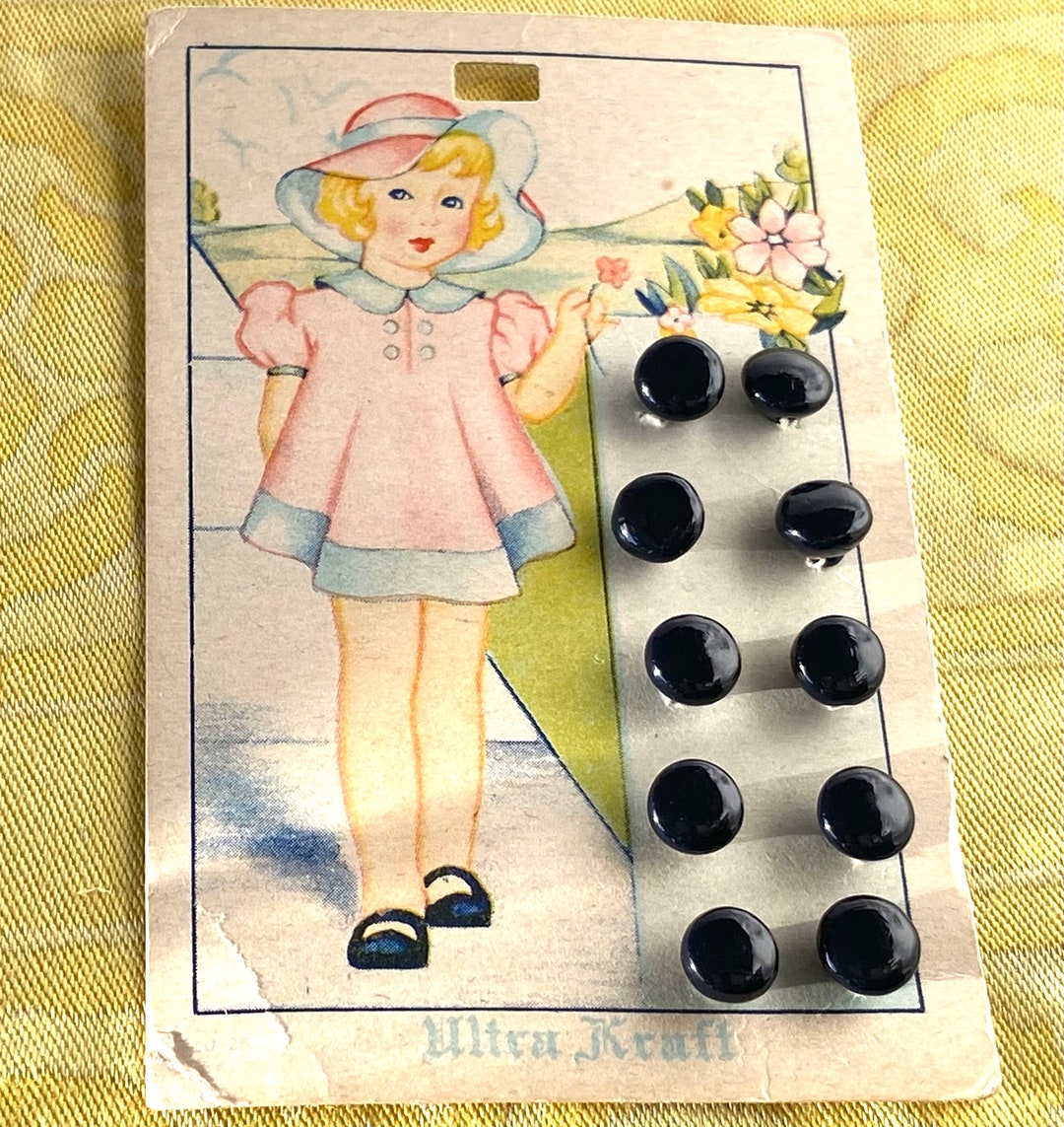Set 10 Matching Ultra Kraft True Diminutive Dimi BUTTONS Licorice Round ...