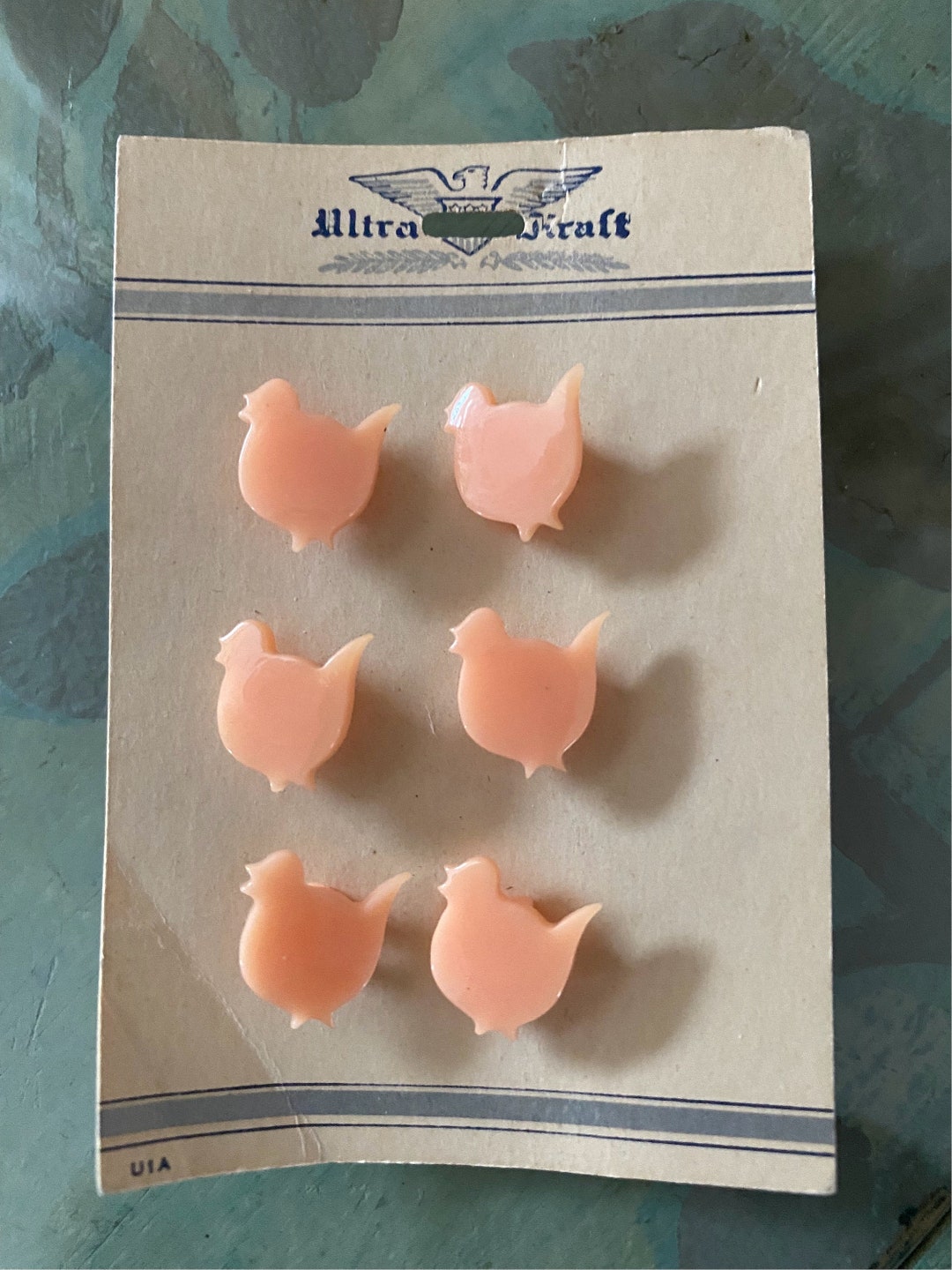 Set of Six 1930s Realistic Peach BAKELITE BIRD CHICK Buttons New Old ...