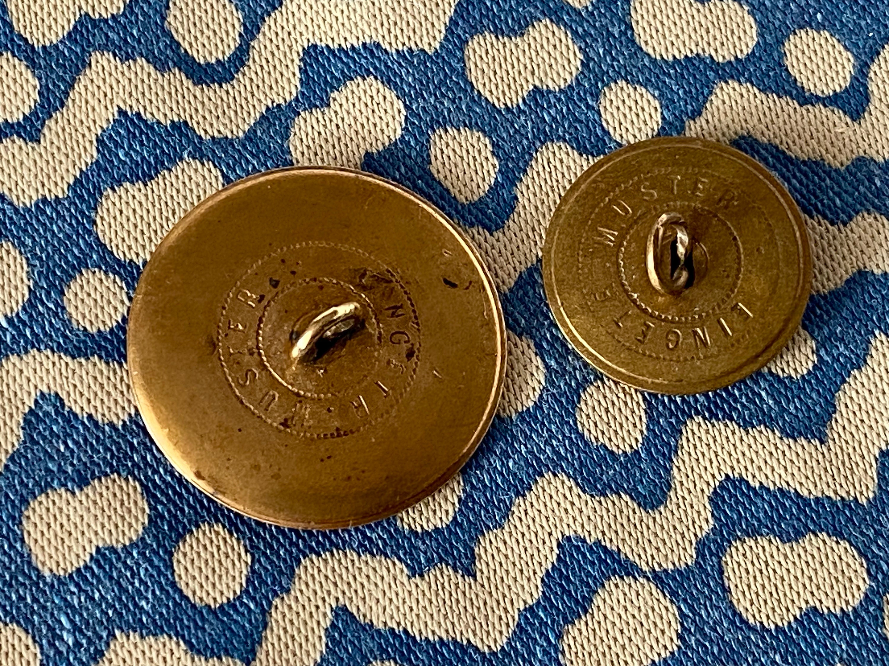 Scarce 19th C Matching Pair ANCIENT MARINER Solid Brass Buttons Bird ...