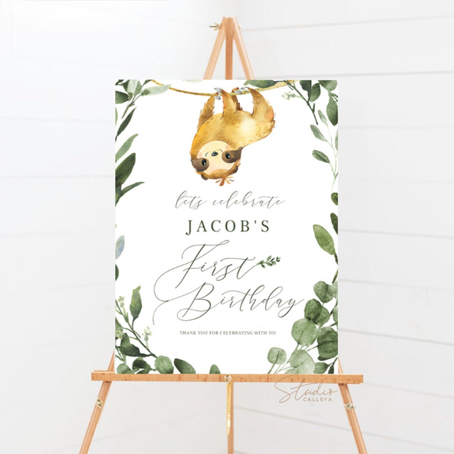 Sloth Welcome Sign Entrance Board Print Yourself Digital | Etsy UK