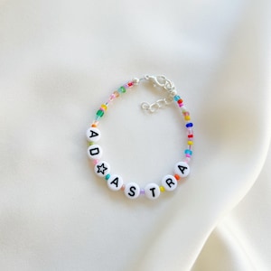 Customisable Name or Word Bracelet or Anklet With Multicolour Beads in ...