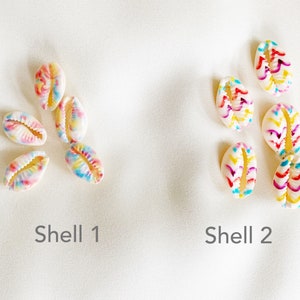 Colourful Cowrie Shell Pendant Necklace or Choker With Plain White or ...
