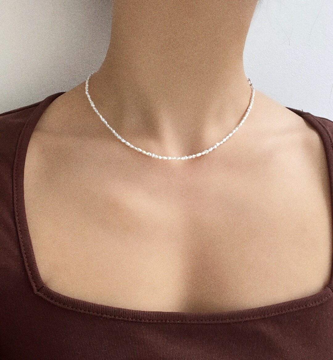 3mm Freshwater Seed Pearl Necklace Choker Various Lengths Etsy