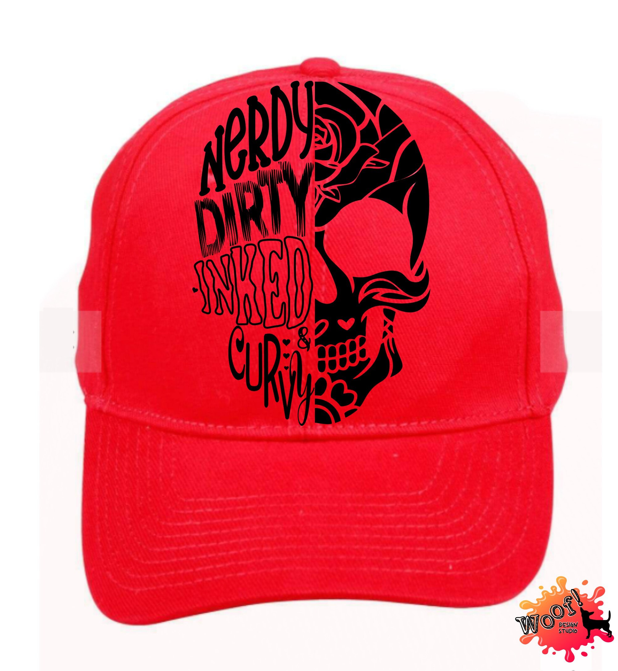 Nerdy Dirty Inked Curvy Skull Tattoo Vinyl Cut File, Silhouette, Cricut ...