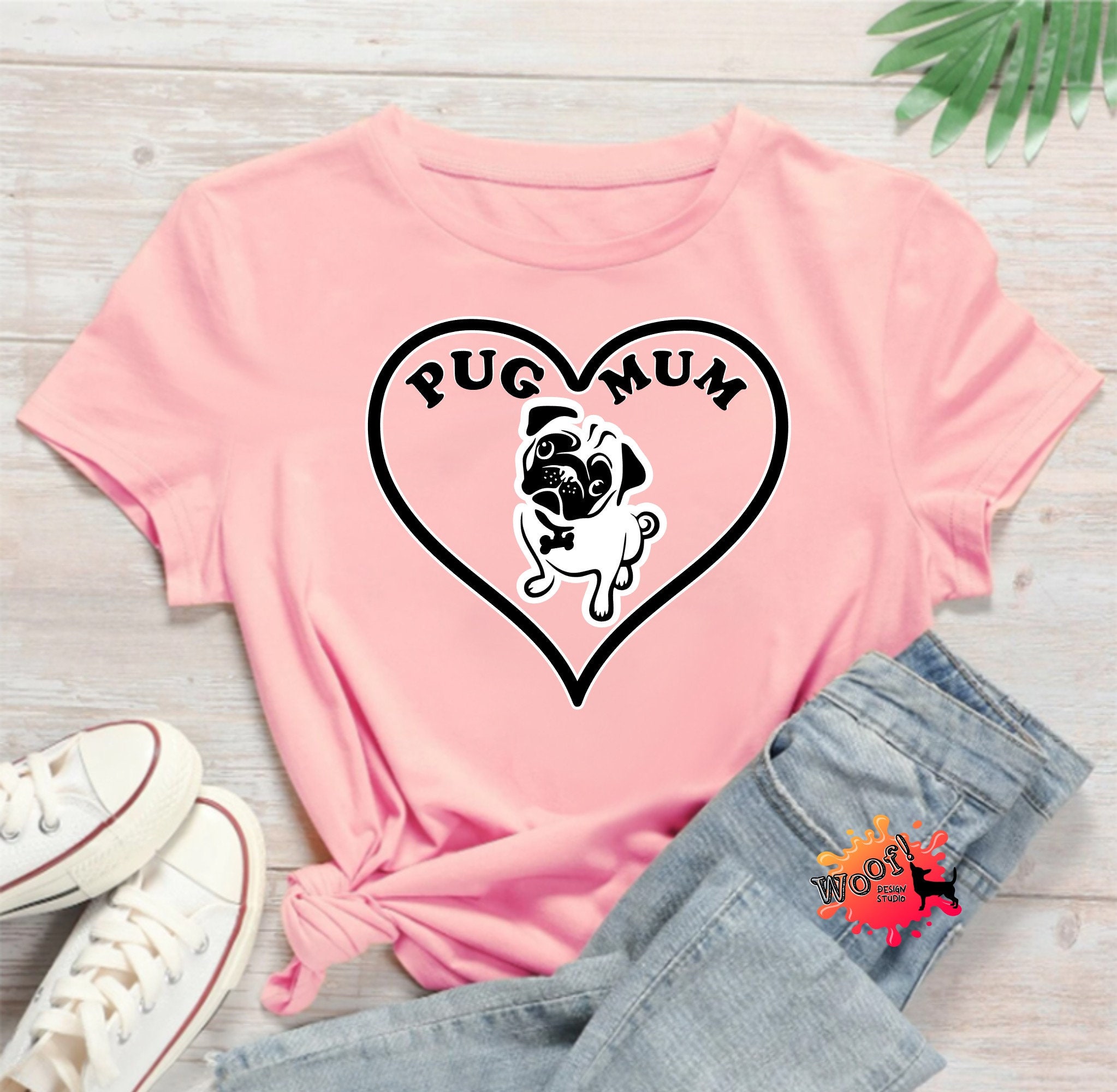 PUG Mum PUG Mom Dog Puppy Love Heart SVG Digital File - Etsy Canada