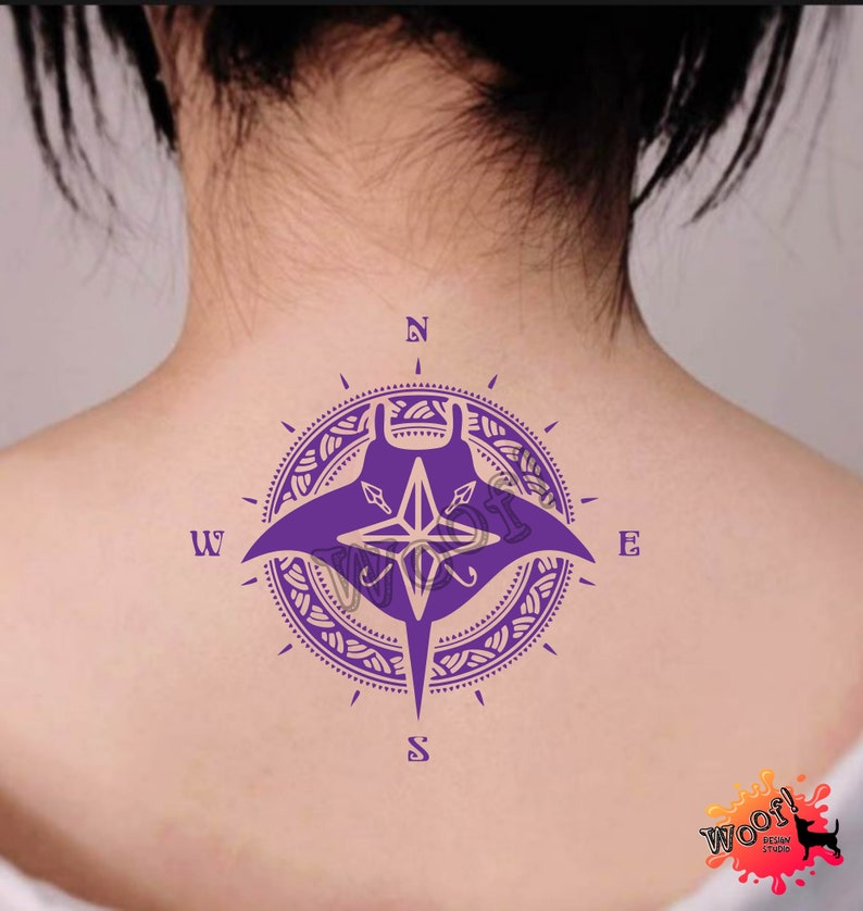 Tribal Stingray Compass Vinyl Cut File Hooks Star North - Etsy