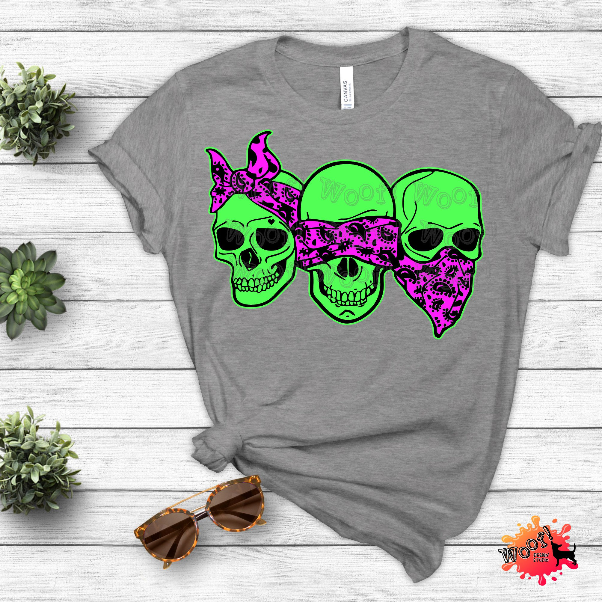 SKULL Bandana, Hear No Evil, See No Evil, Speak No Evil, Paisley, SVG ...