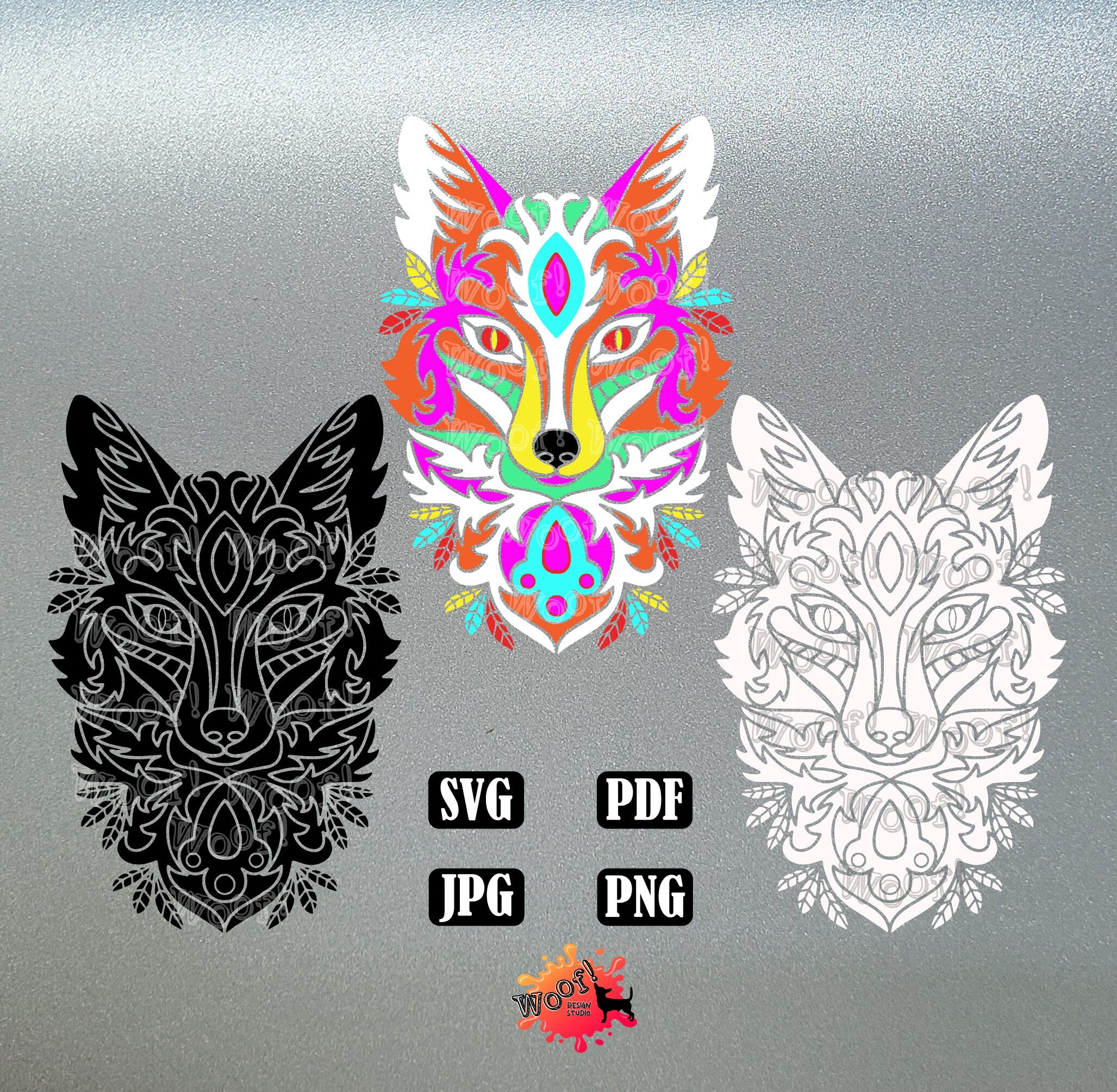 FOX Mandala Patterned Fully Editable SVG Sublimation - Etsy