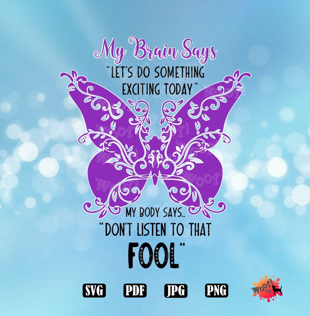 Fibromyalgia Butterfly Tired Exhausted Fibro Awareness Health Pain CFS ...