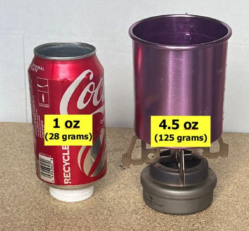 Soda Can Backpacker Stone-stove With Flame Snuffer | 2oz Alcohol Burner ...