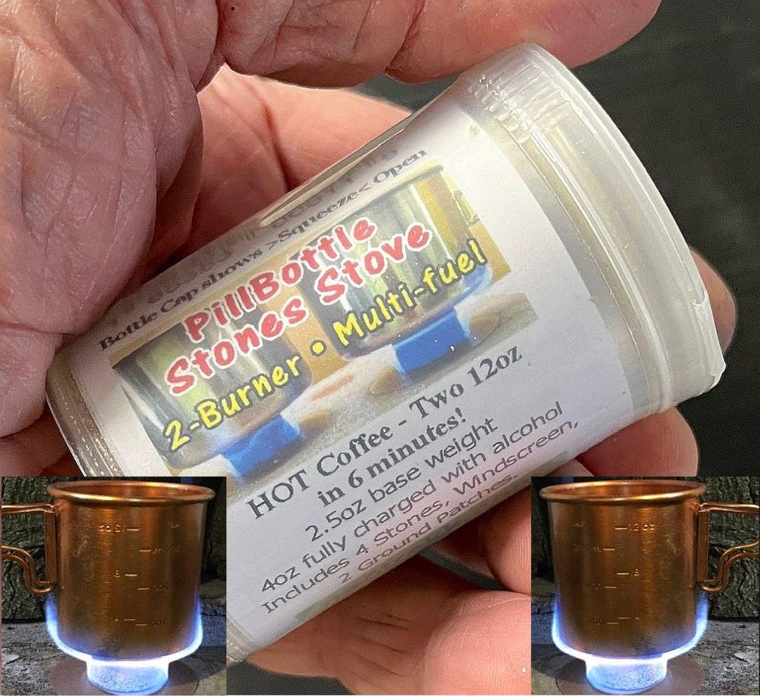 Backpacking Pillbottle Alcohol Stones Stove: 2.5 Ounces. Stones ...