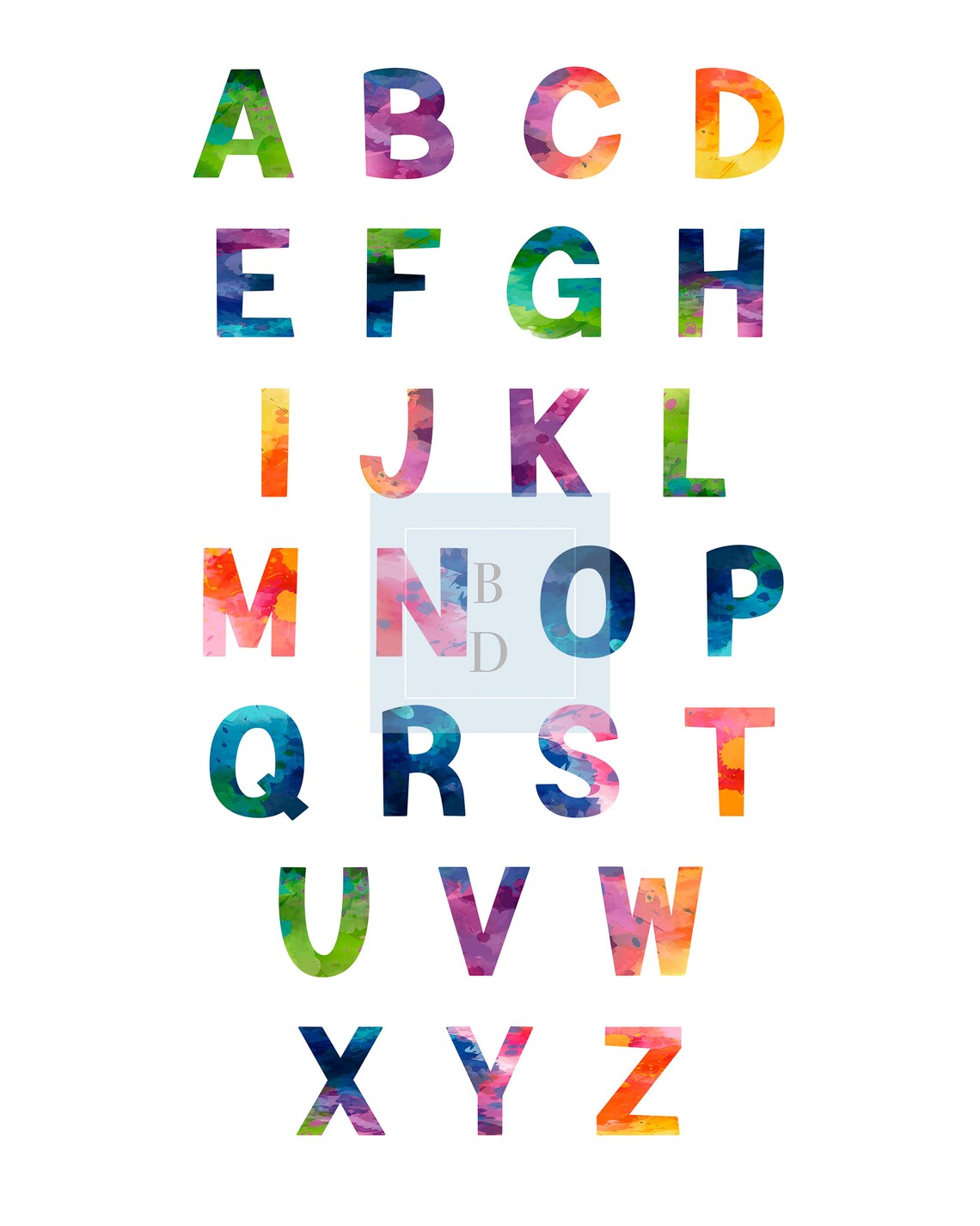 Alphabet Poster ABC 123 Rainbow Numbers Education Set of 2 - Etsy