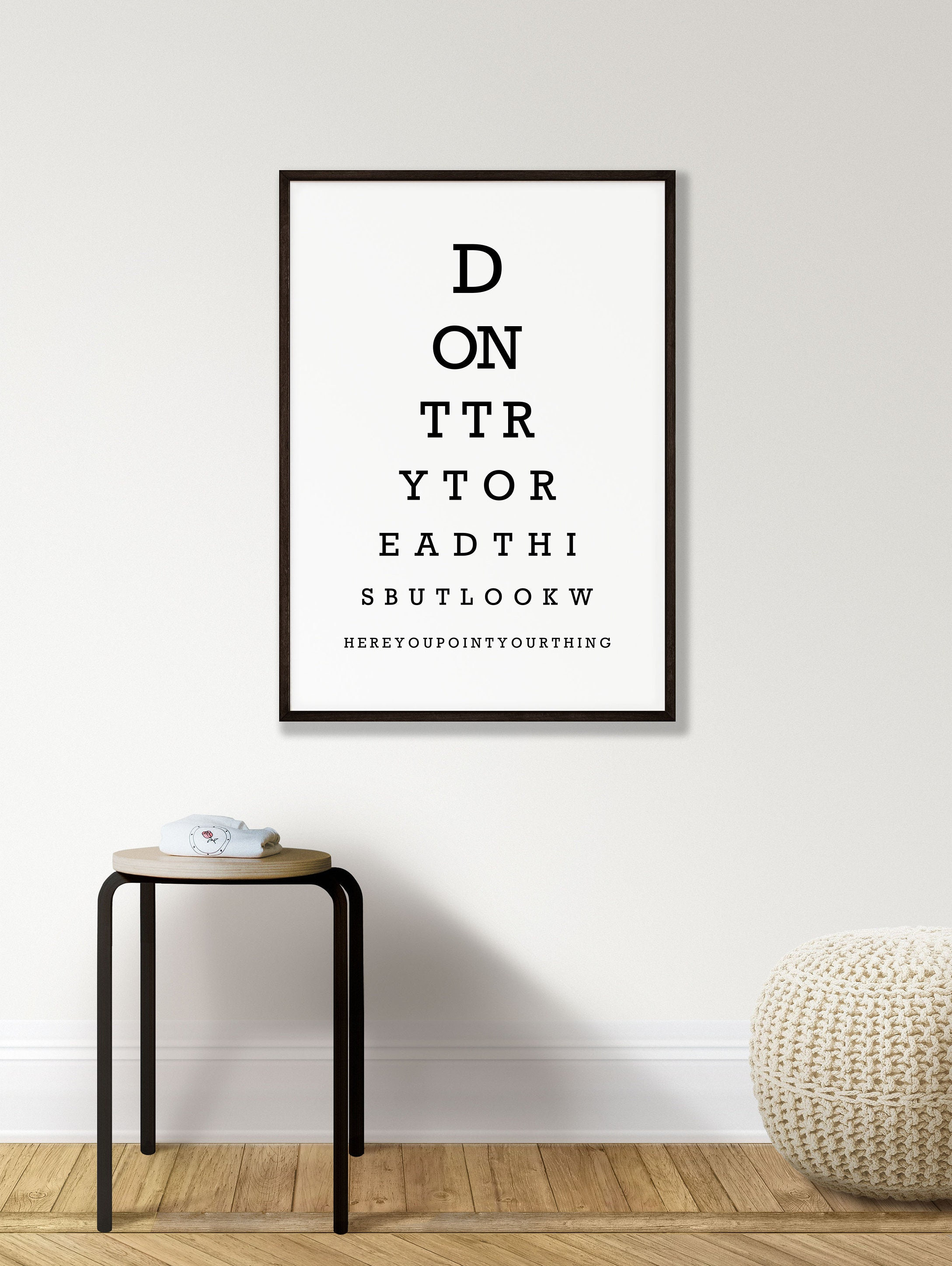 Funny Eye Test, Bathroom Vision Test, Bathroom Riddle, Toilet Print ...
