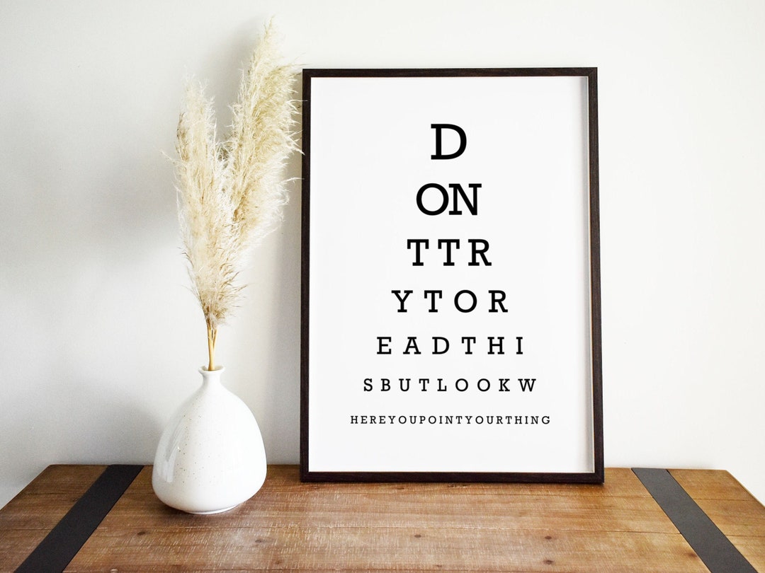 Funny Eye Test, Bathroom Vision Test, Bathroom Riddle, Toilet Print ...