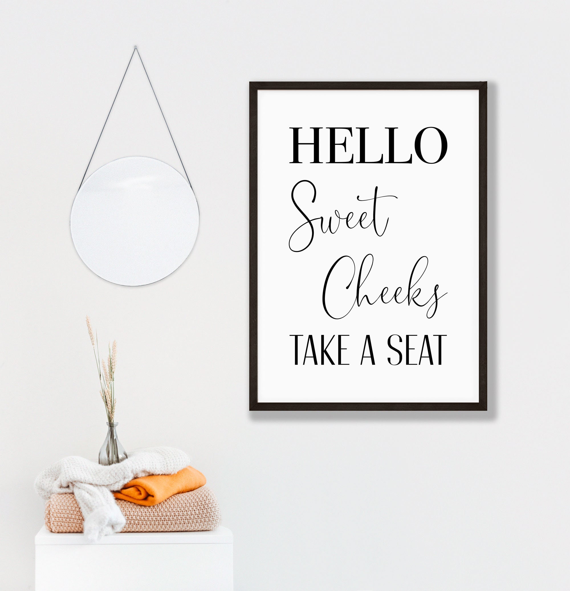 Hello Sweet Cheeks, Bathroom Print, Toilet Print, Toilet Fun, Bathroom ...