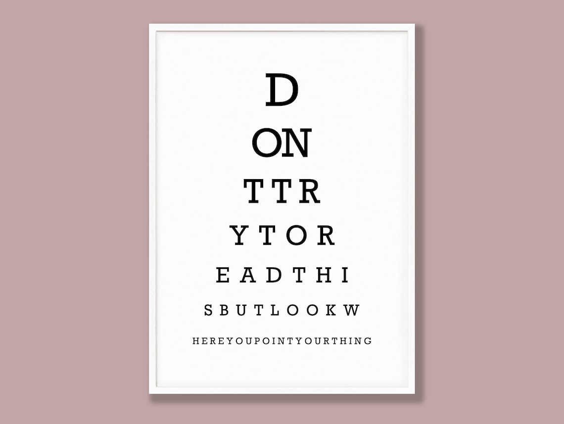 Funny Eye Test, Bathroom Vision Test, Bathroom Riddle, Toilet Print ...