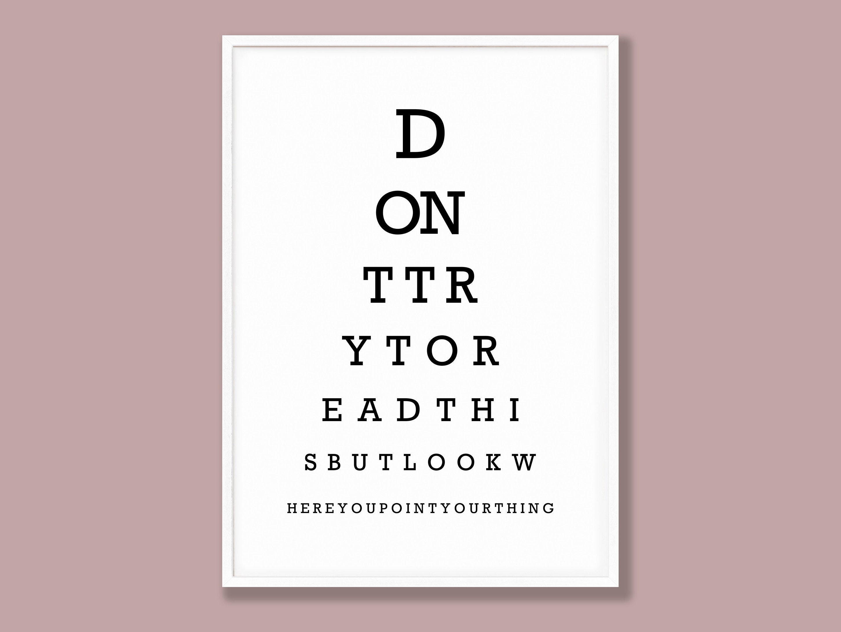 Funny Eye Test, Bathroom Vision Test, Bathroom Riddle, Toilet Print ...
