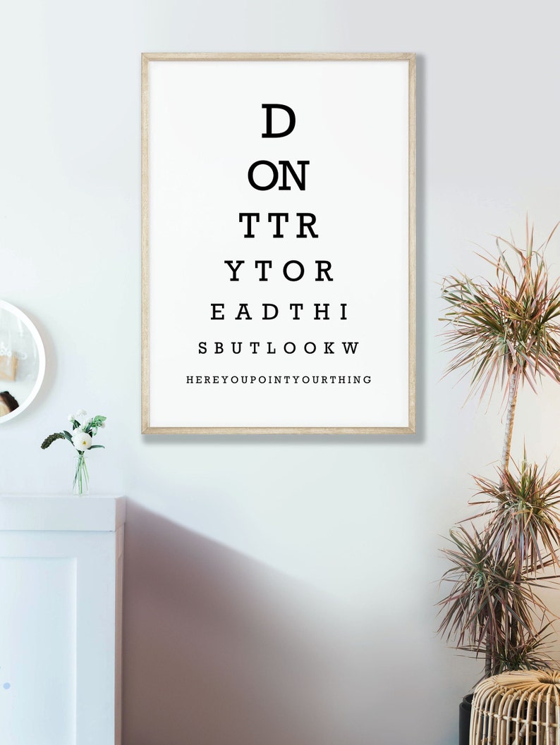 Funny Eye Test, Bathroom Vision Test, Bathroom Riddle, Toilet Print ...