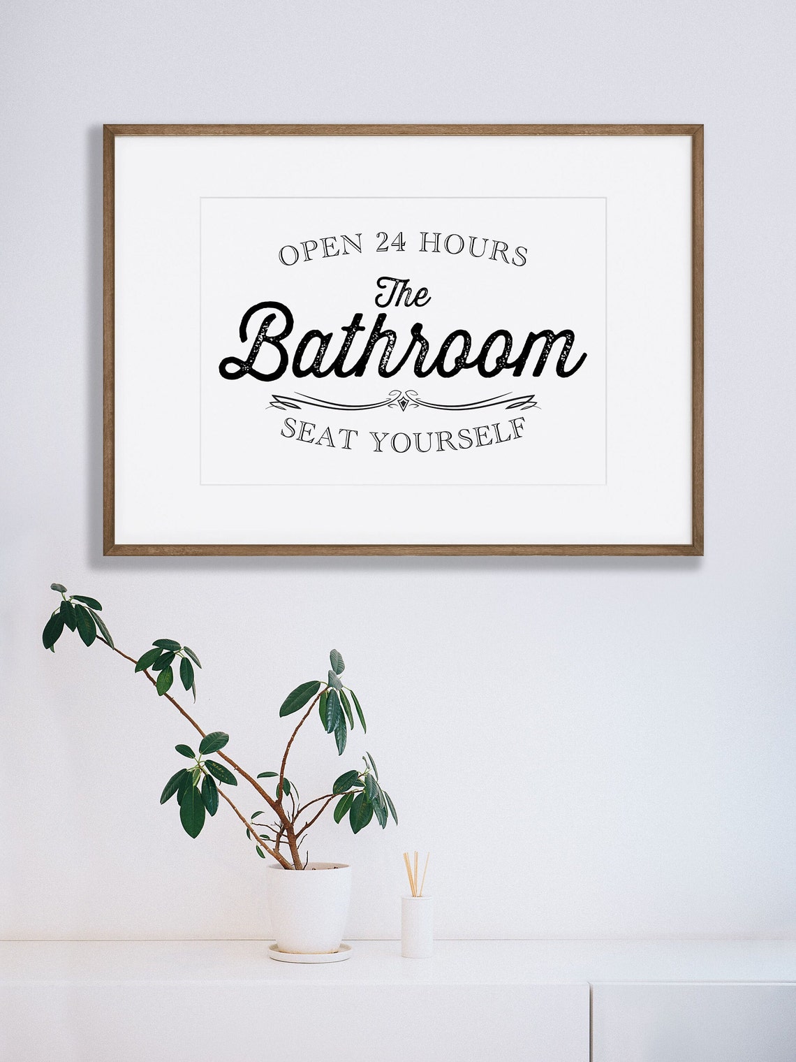 Vintage Bathroom Sign, Open 24 Hours Plate, Bathroom Decor, Farmhouse ...