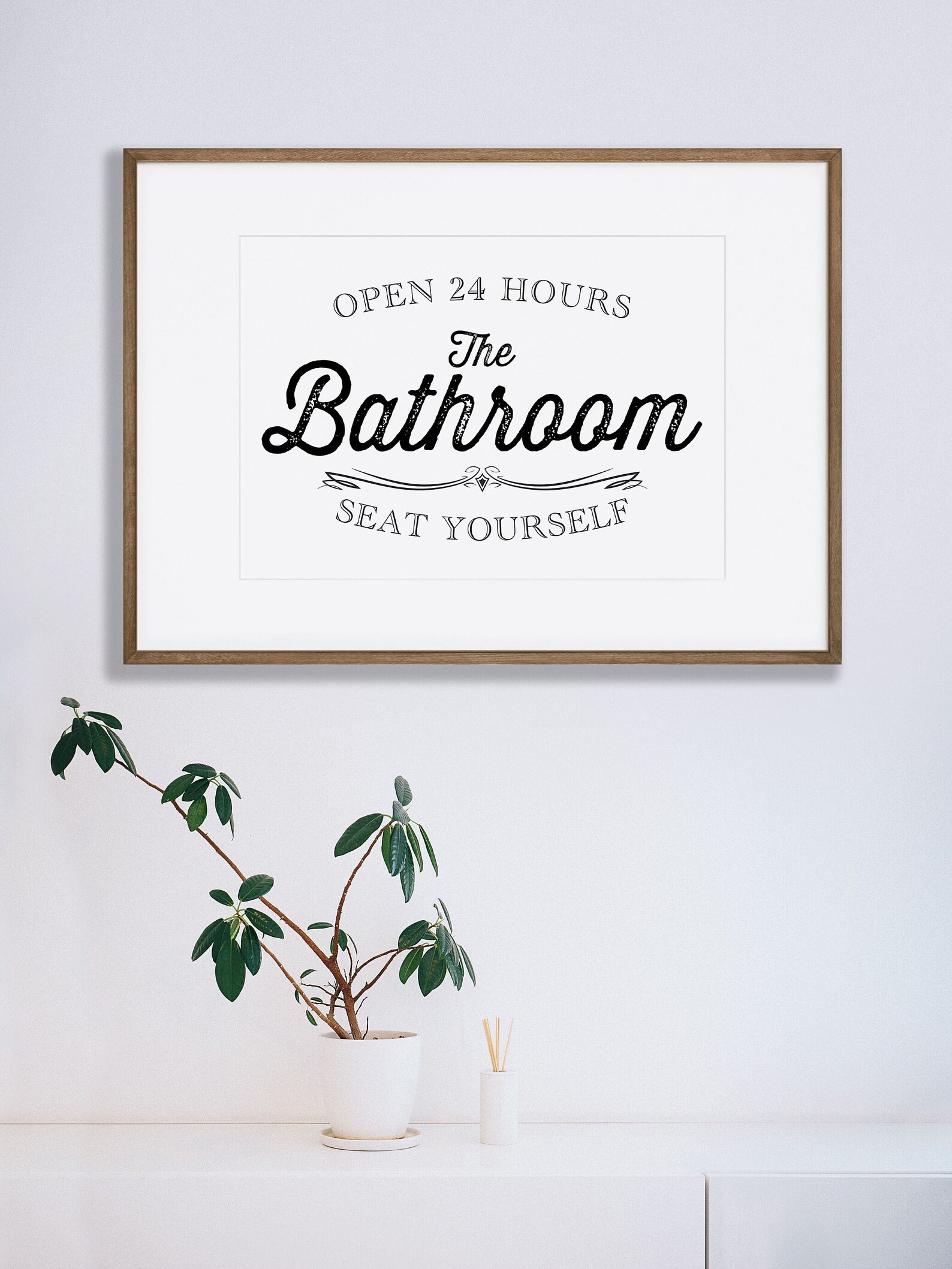 Vintage Bathroom Sign, Open 24 Hours Plate, Bathroom Decor, Farmhouse ...