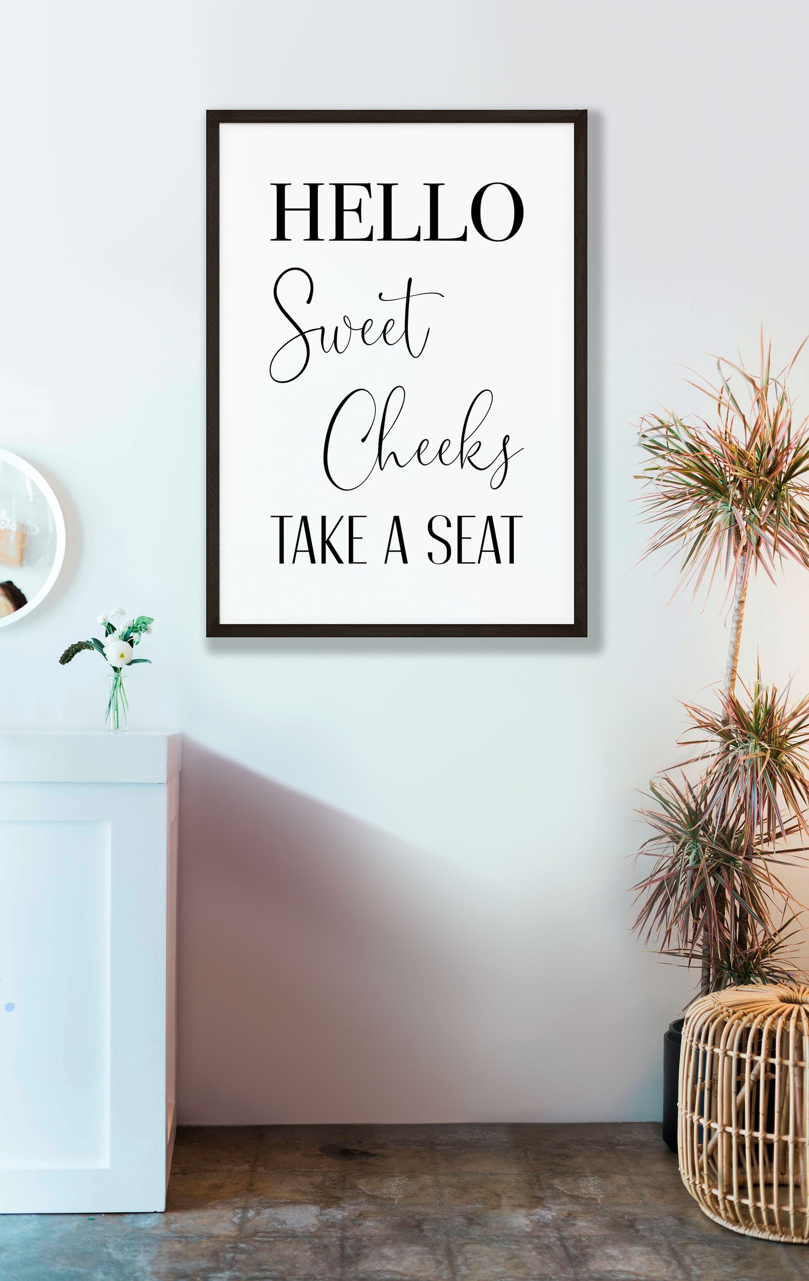 Hello Sweet Cheeks, Bathroom Print, Toilet Print, Toilet Fun, Bathroom ...