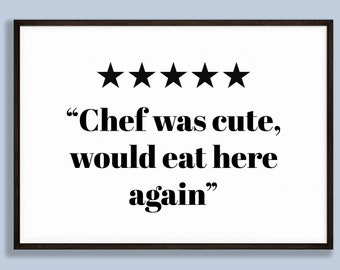 Kitchen Chef Wall Art - Etsy