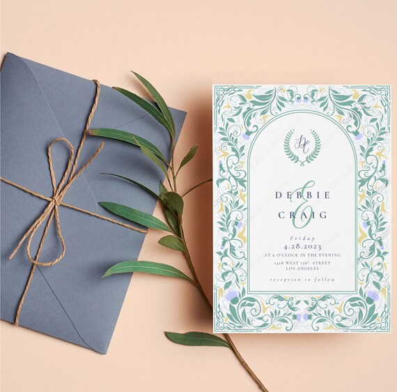 Floral Invitation Border Digital Download - Etsy